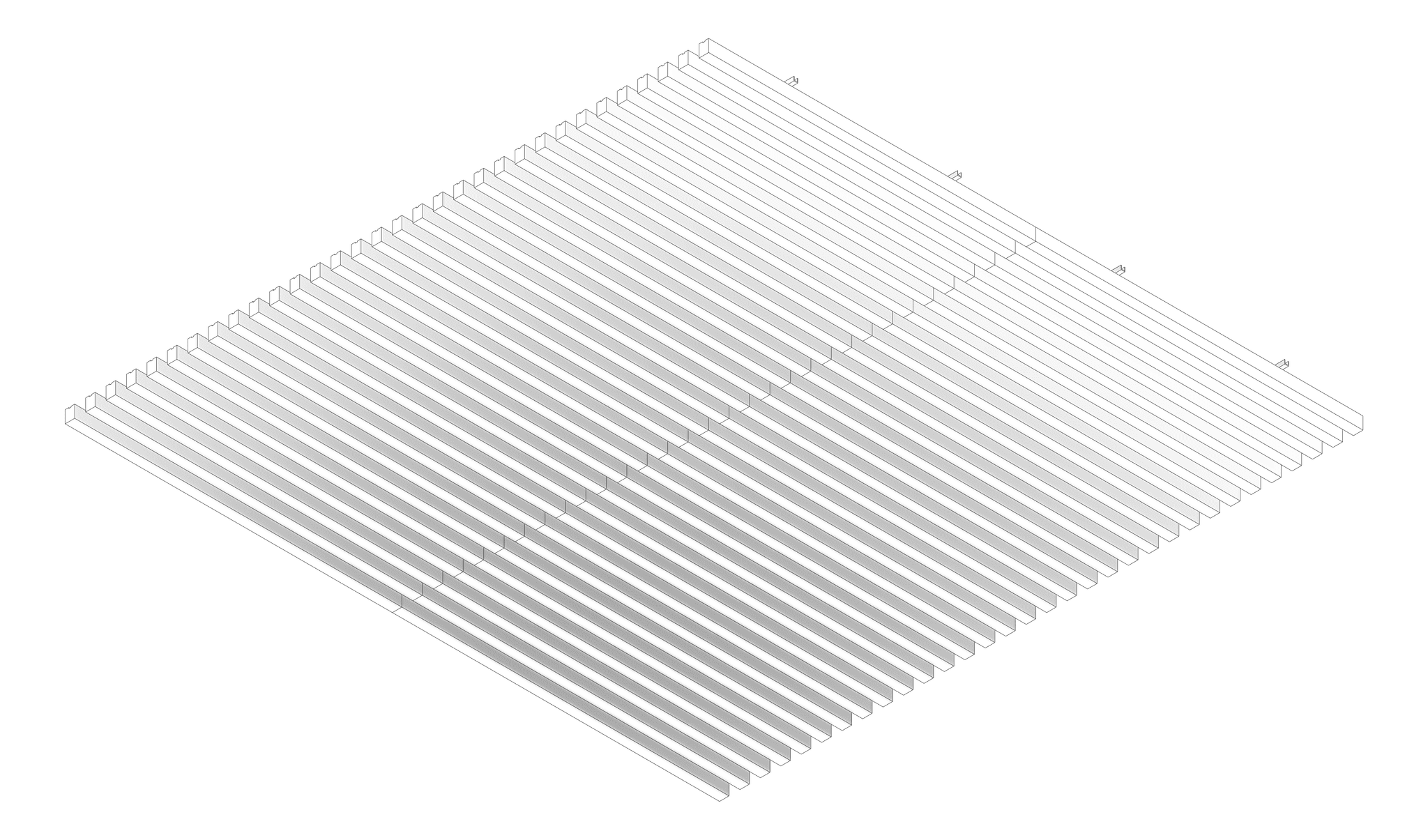 CeilingBaffles Acoustic AutexUS Frontier Raft Beam - BIMcontent.com