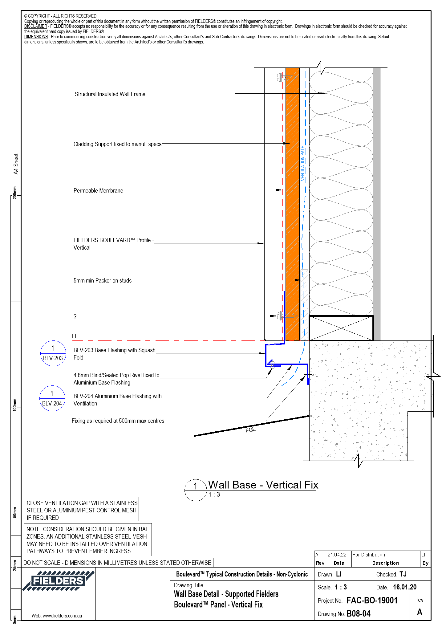 B08-04 - Wall Base Detail - Supported Fielders Boulevard™ Panel ...