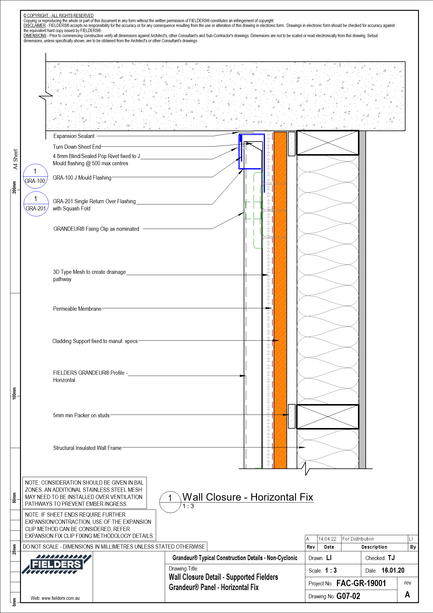 G07-02 - Wall Closure Detail - Supported Fielders Grandeur® Panel ...