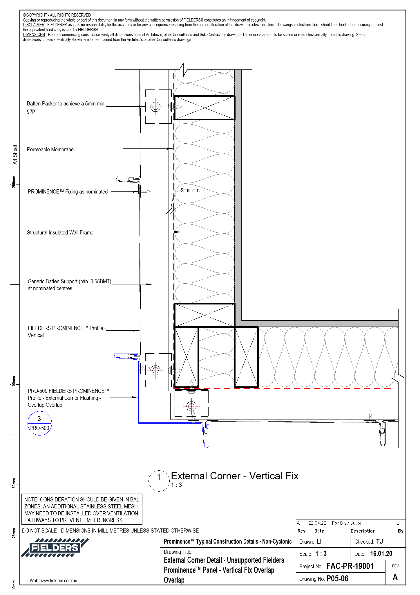 P05-06 - External Corner Detail - Unsupported Fielders Prominence ...