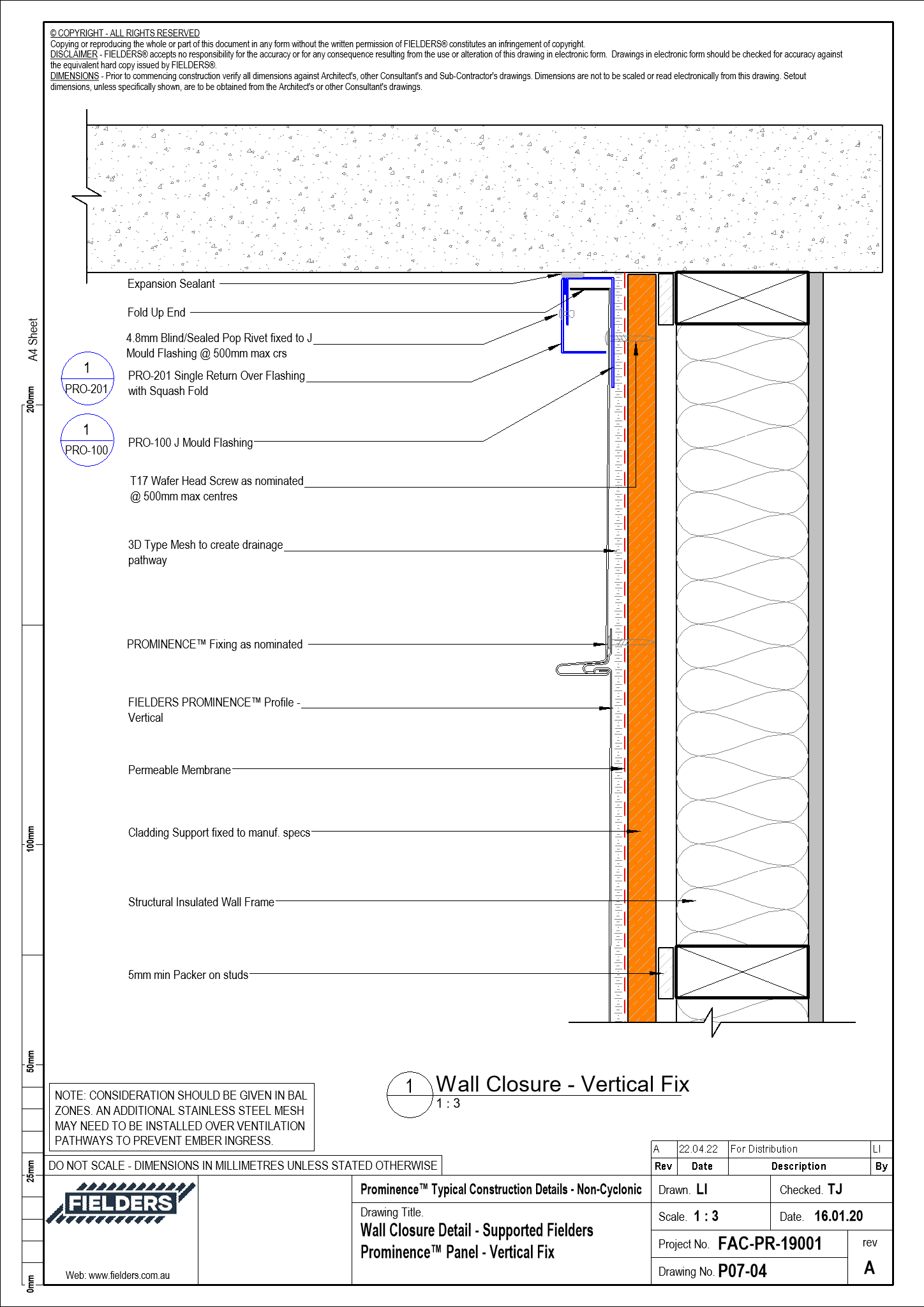 P07-04 - Wall Closure Detail - Supported Fielders Prominence™ Panel ...