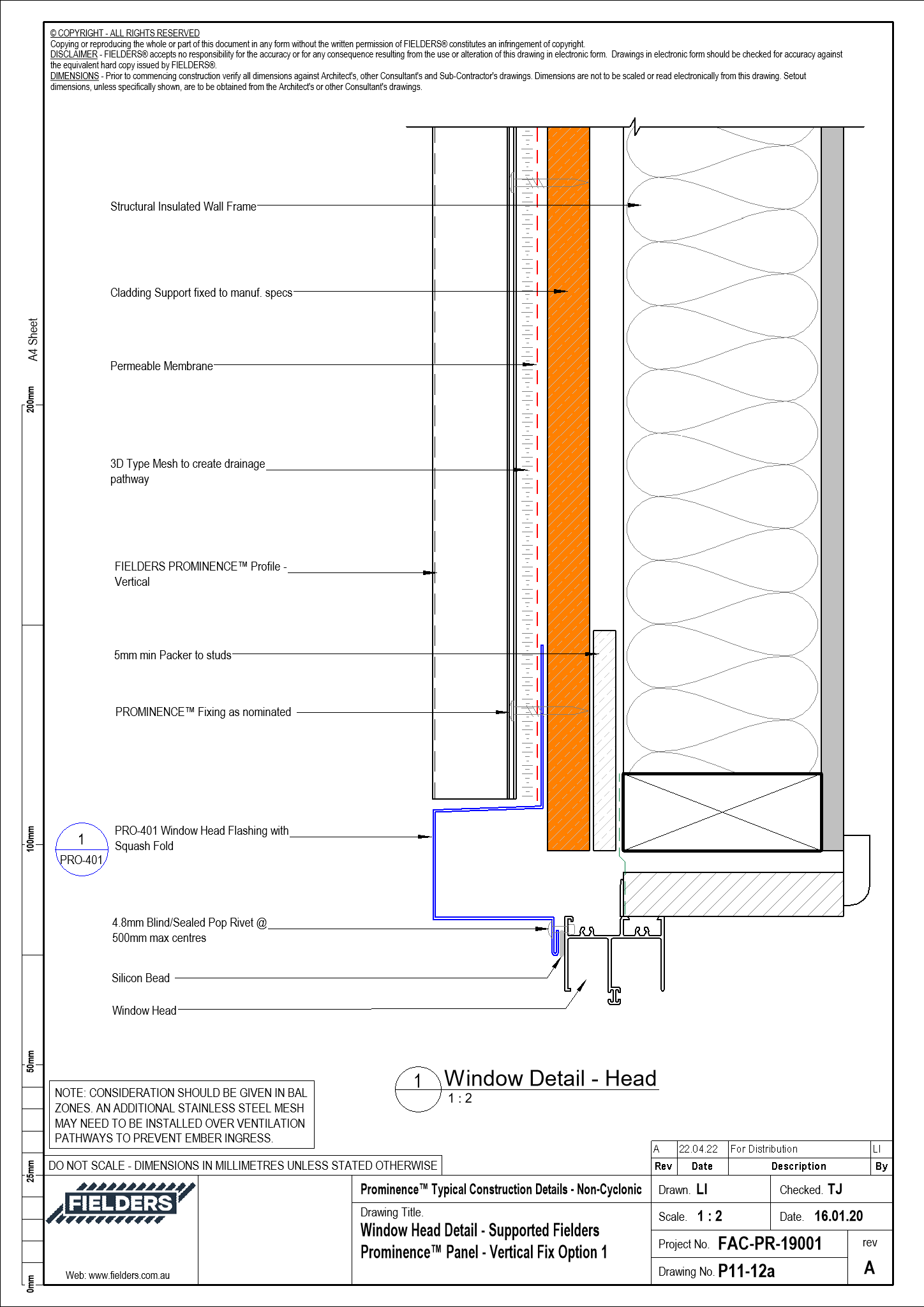 P11-12a - Window Head Detail - Supported Fielders Prominence™ Panel ...