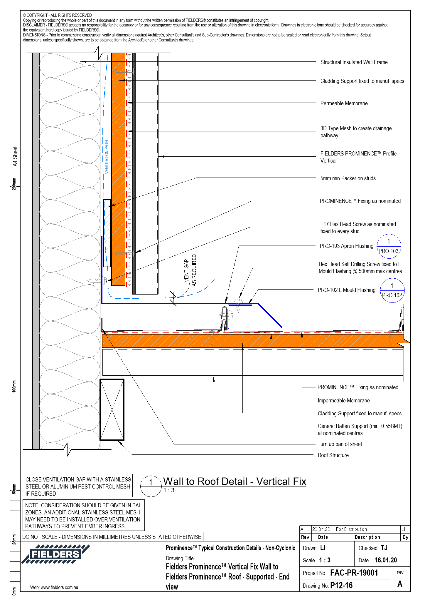 P12-16 - Fielders Prominence™ Vertical Fix Wall to Fielders Prominence ...