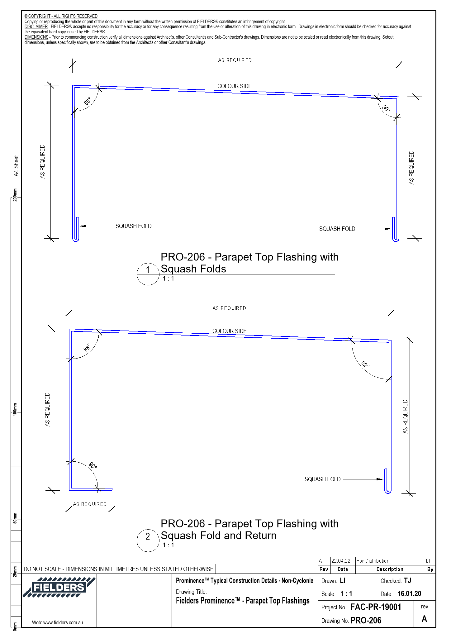 PRO-206 - Fielders Prominence™ - Parapet Top Flashings - BIMcontent.com