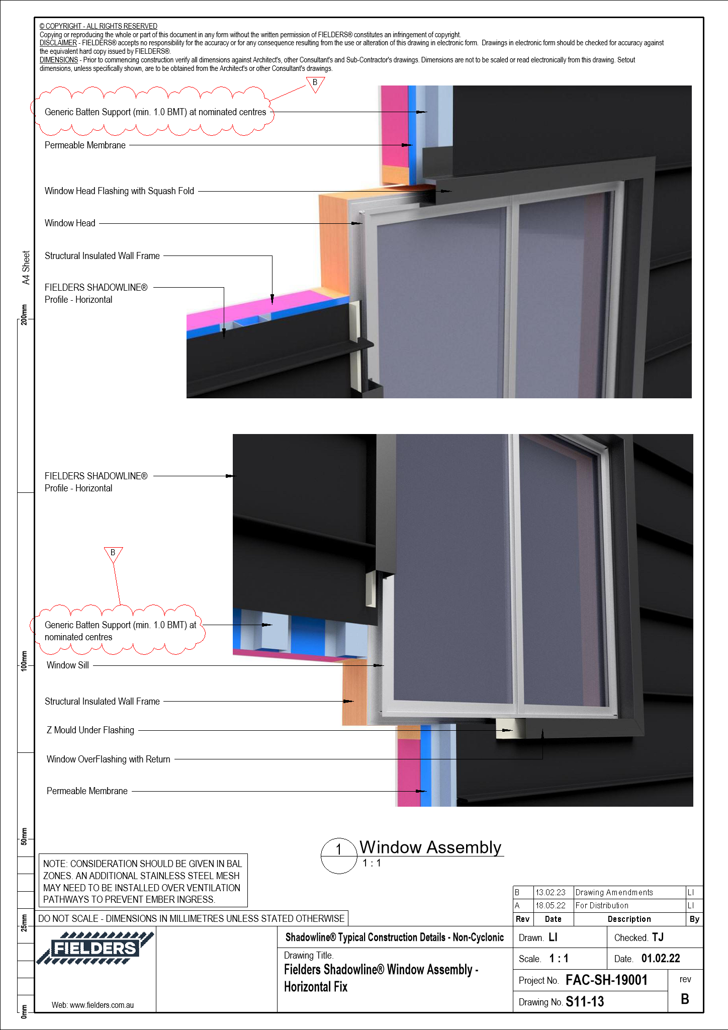 S11-13 - Fielders Shadowline® Window Assembly - Horizontal Fix ...