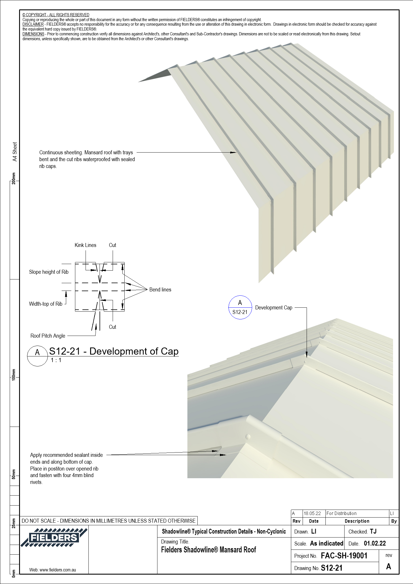 S12-21 - Fielders Shadowline® Mansard Roof - BIMcontent.com