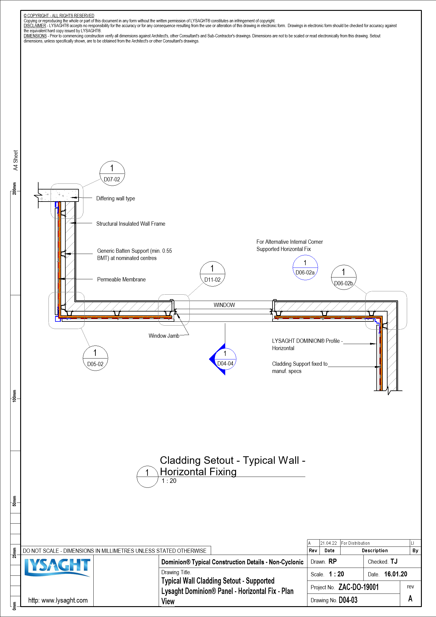 D04-03 - Typical Wall Cladding Setout - Supported Lysaght Dominion ...