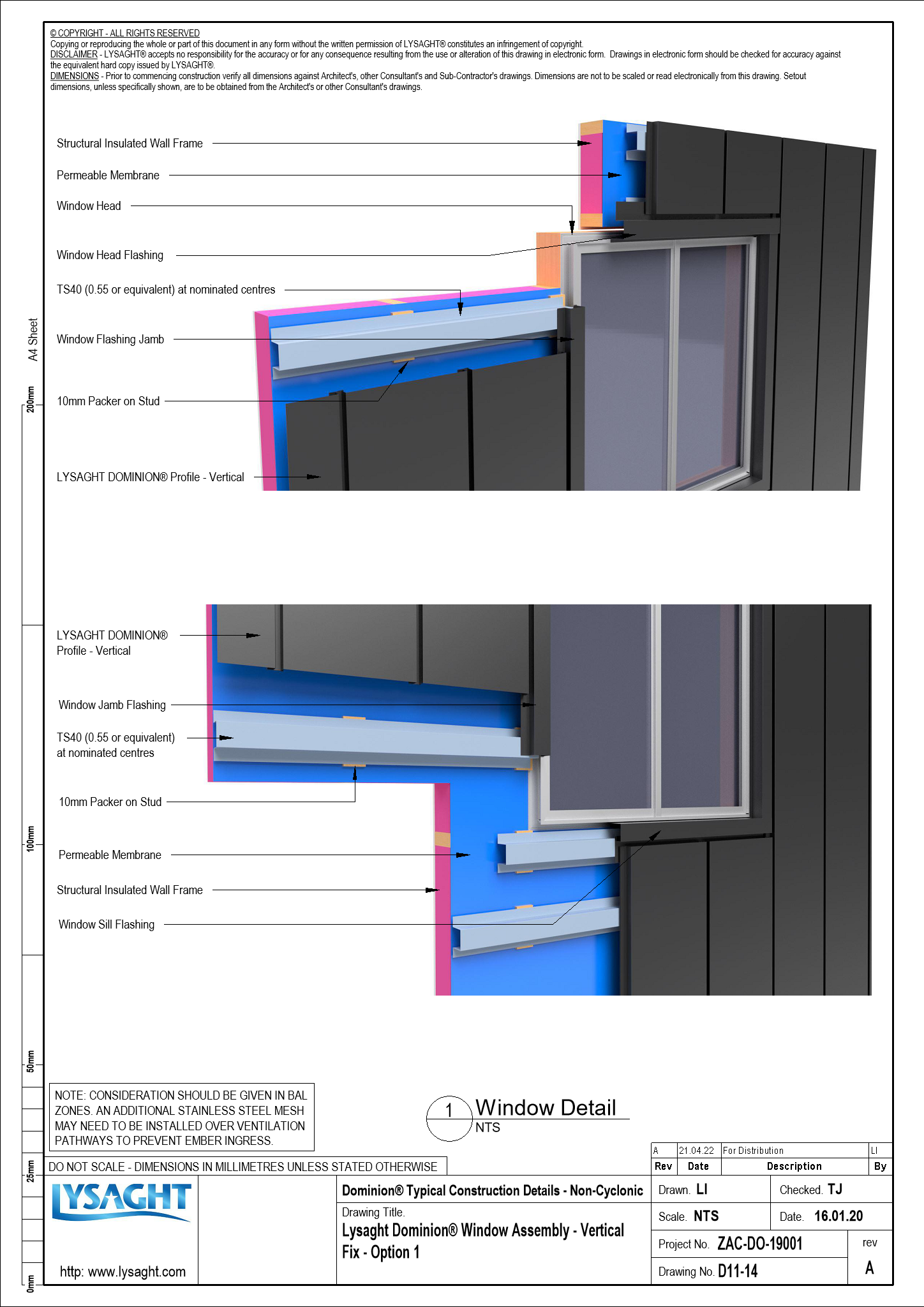D11-14 - Lysaght Dominion® Window Assembly - Vertical Fix - Option 1 ...