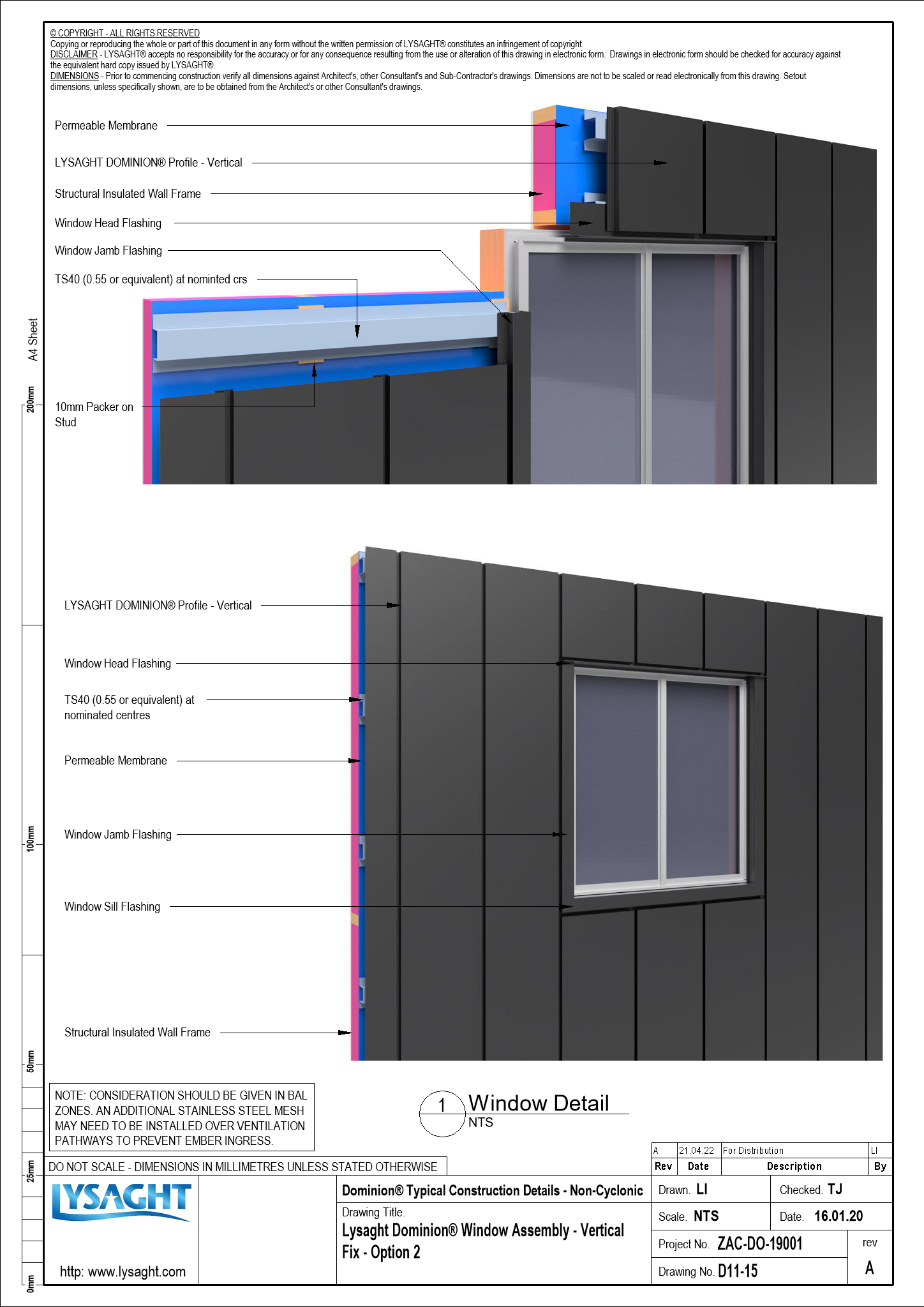 D11-15 - Lysaght Dominion® Window Assembly - Vertical Fix - Option 2 ...