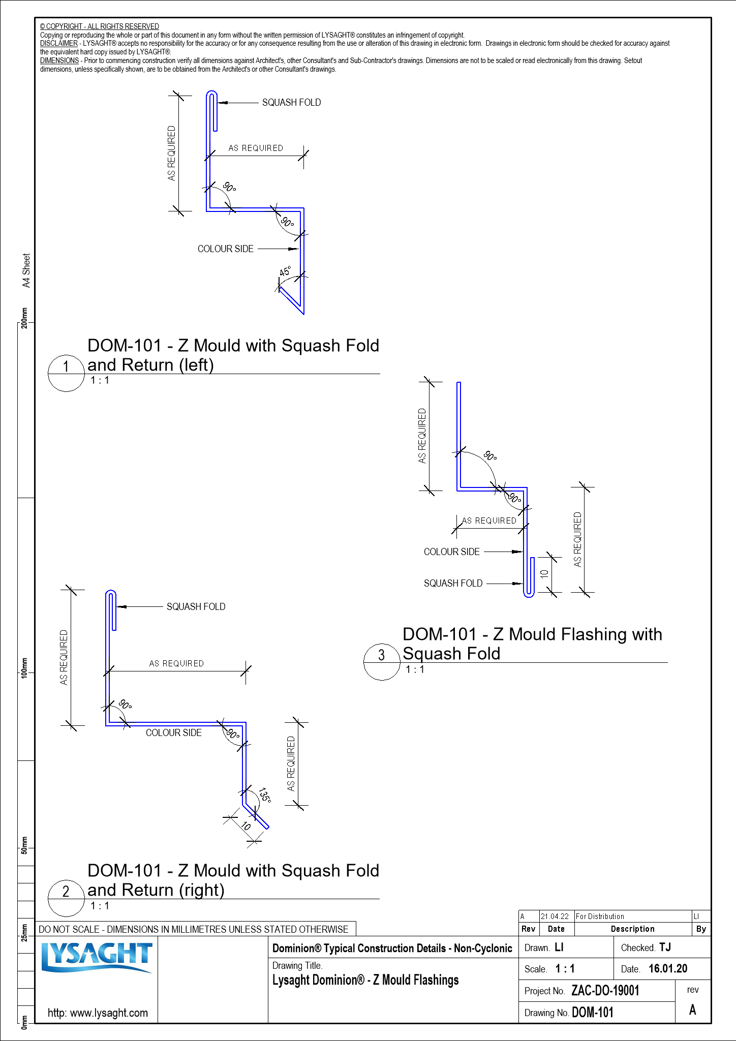 DOM-101 - Lysaght Dominion® - Z Mould Flashings - BIMcontent.com