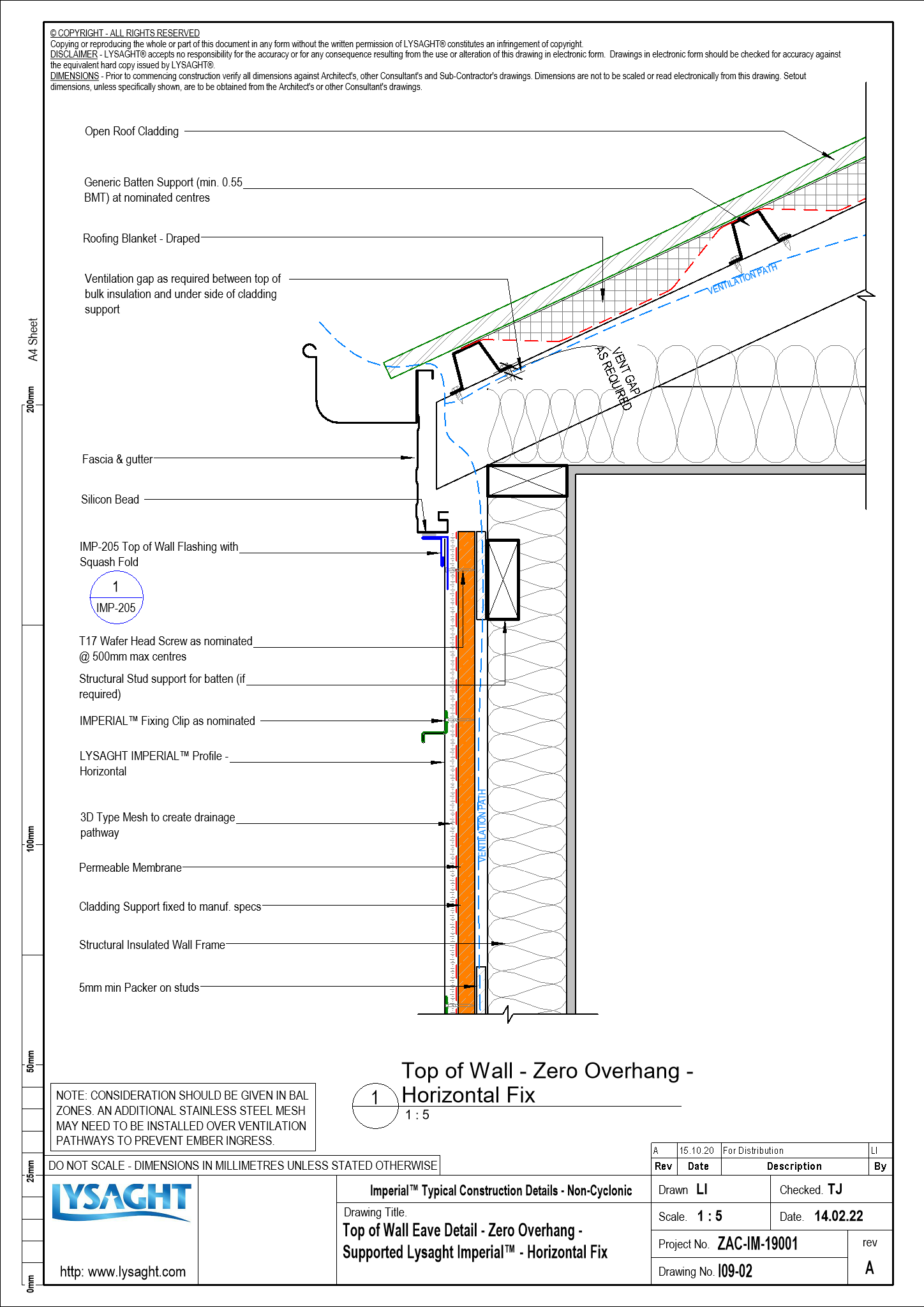 E12-22 - Lysaght Enseam® Mansard Roof to Wall Connection - BIMcontent.com