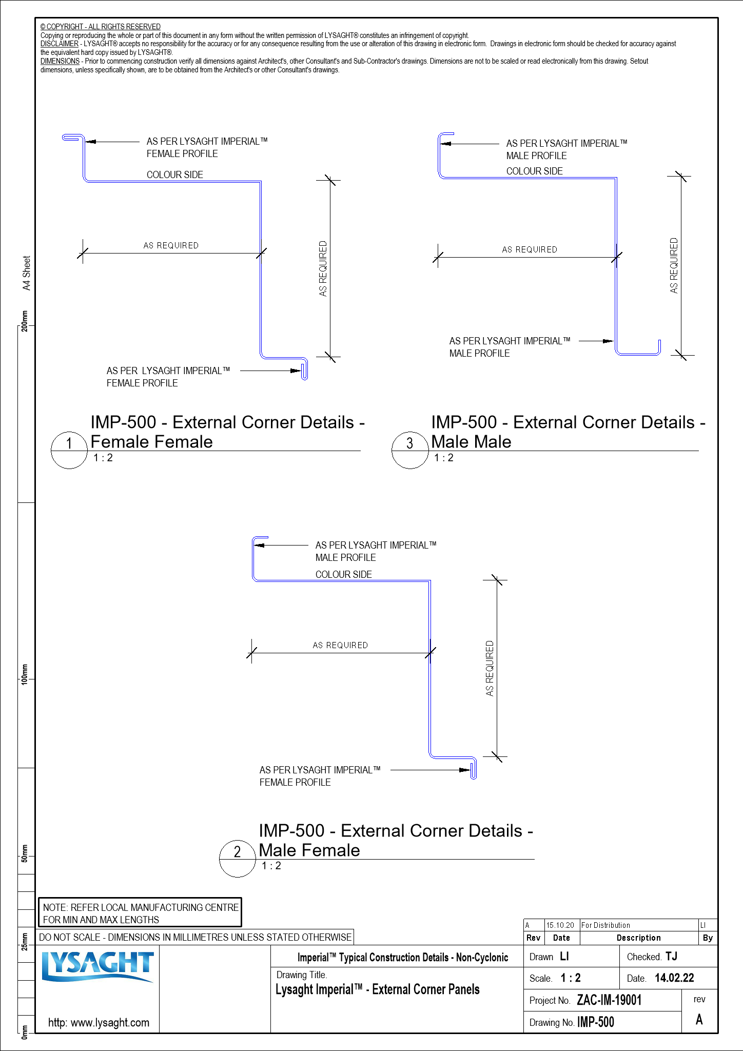 IMP-500 - Lysaght Imperial™ - External Corner Panels - BIMcontent.com