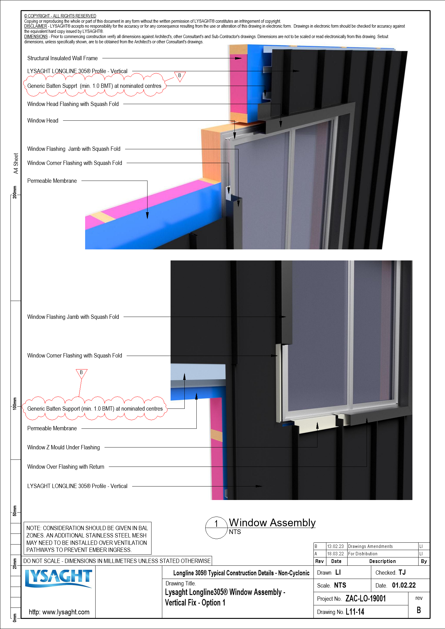 L11-14 - Lysaght Longline305® Window Assembly - Vertical Fix - Option 1 ...
