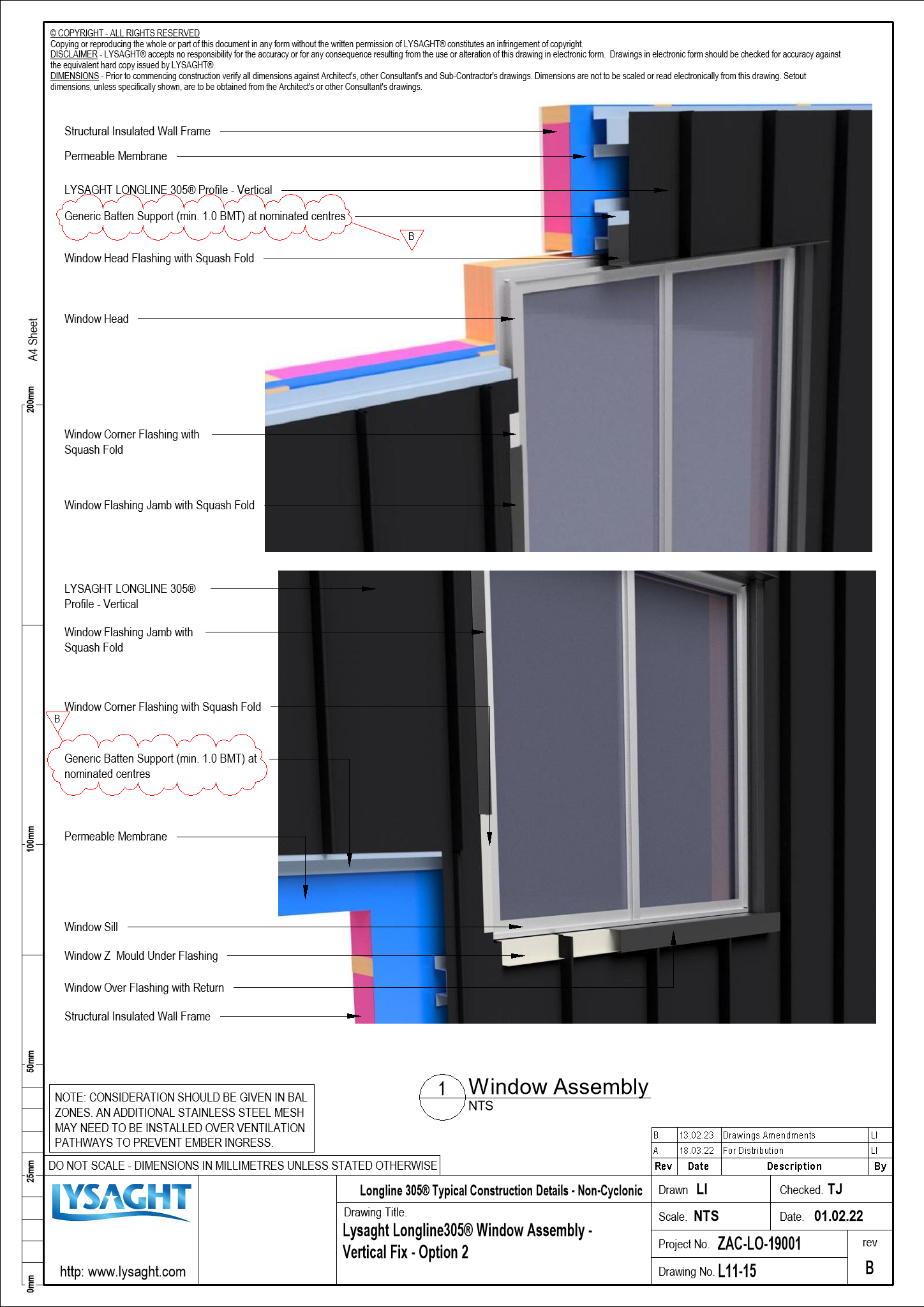L11-15 - Lysaght Longline305® Window Assembly - Vertical Fix - Option 2 ...