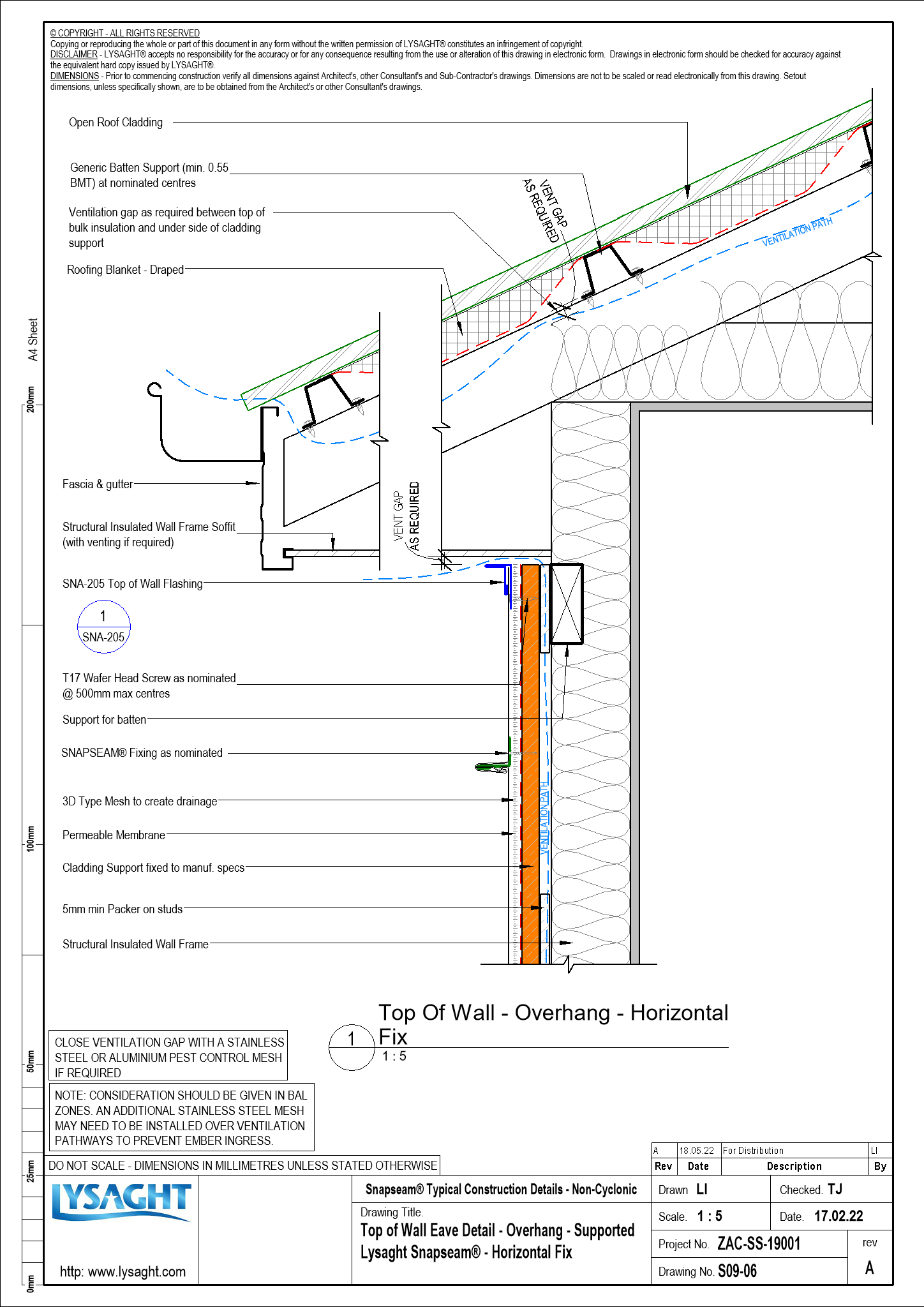 I12-02 - Parapet Wall Detail - Supported Lysaght Imperial™ Panel ...